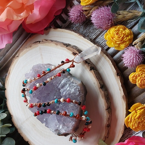 Rust Belt Raised | Jewelry | Quartz Crystal Bohemian Necklace Crochet ...